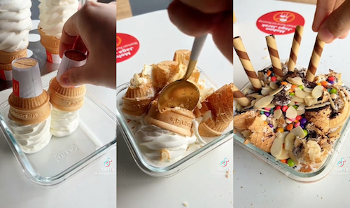 Sajian Es Krim Geprek Viral TikTok yang Ngehits Abis! Sajian Es Krim Geprek Viral TikTok yang Ngehits Abis!